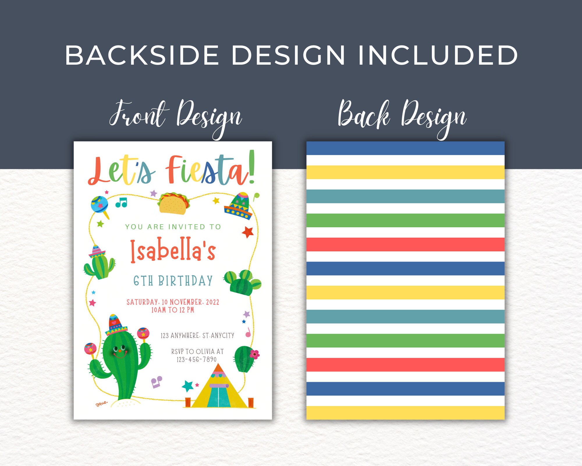 Printable & Digital Fiesta Birthday Party Invitation Card for Fiesta ...