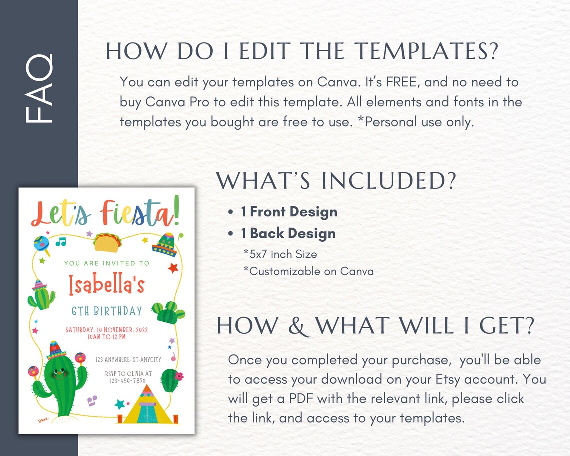 Printable & Digital Fiesta Birthday Party Invitation Card for Fiesta ...