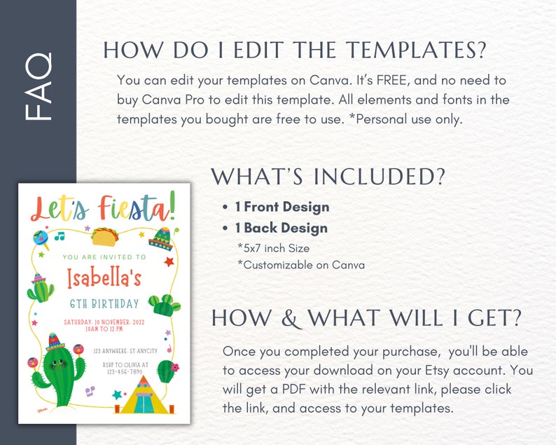 Printable & Digital Fiesta Birthday Party Invitation Card for Fiesta ...
