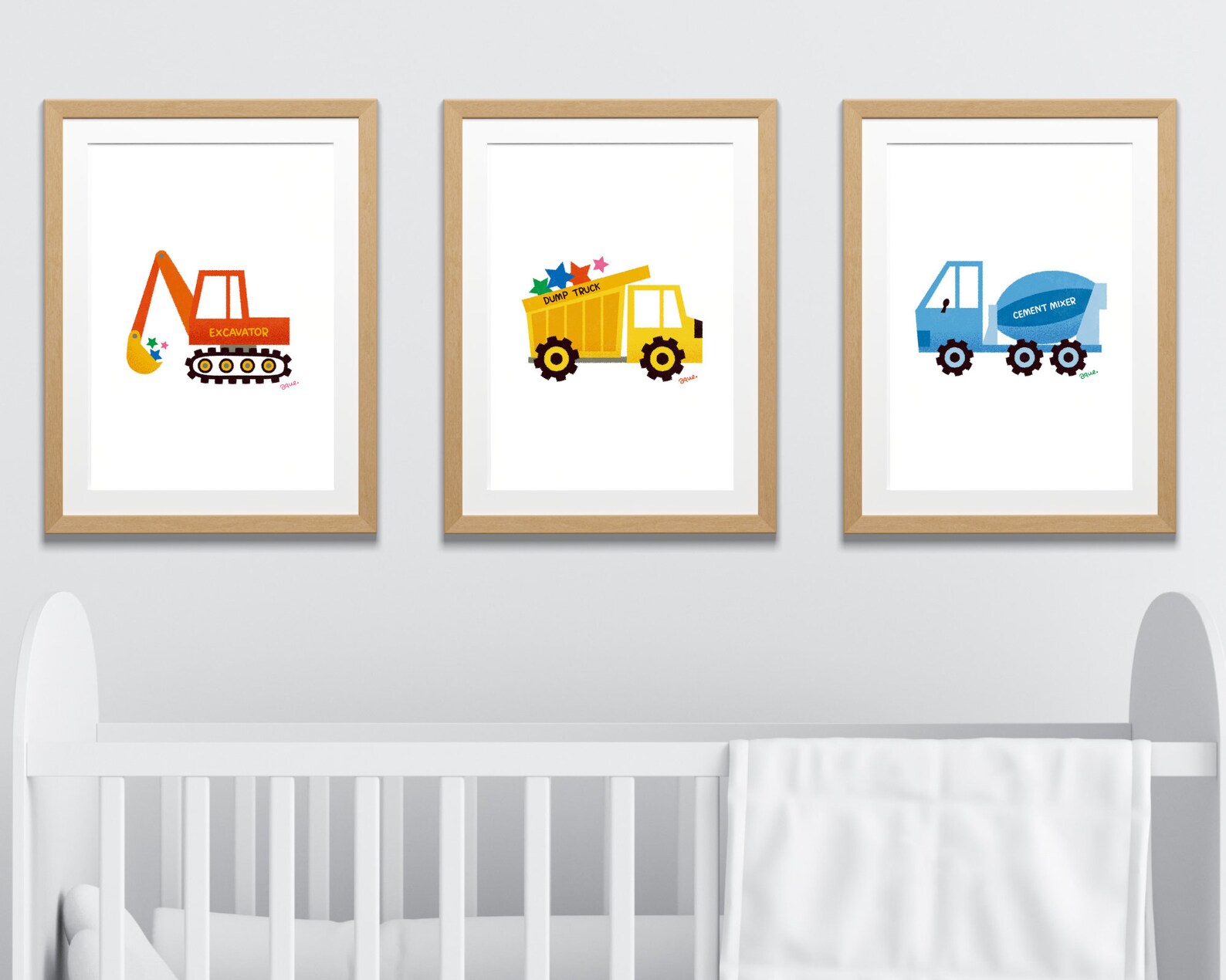 Construction Truck Poster Bundle is Set of 3 Printable Wall Art for ...
