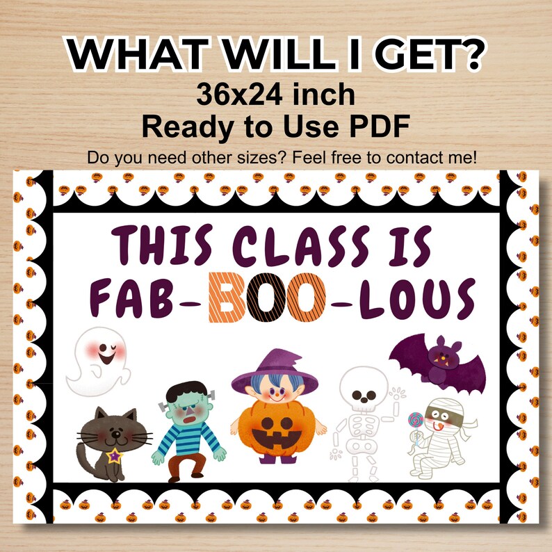 Halloween Bulletin Board Kit Fall Themed Bulletin Board Decor Set ...