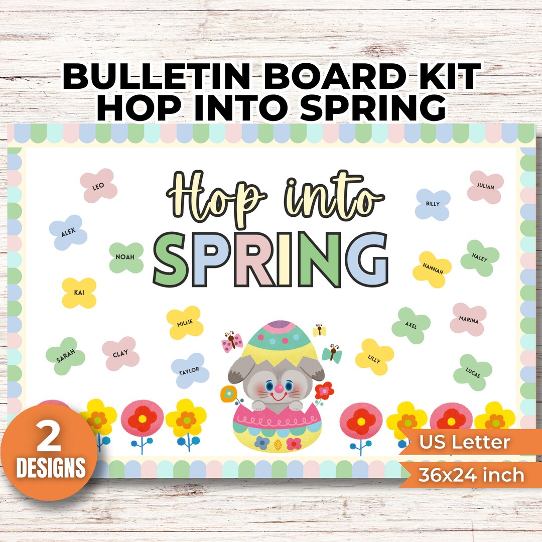 Easter Bulletin Board Board Kit Spring Bulletin Board Decor Set Ready ...