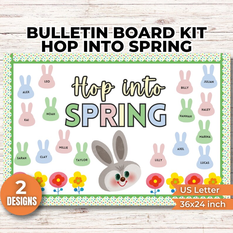 Easter Bulletin Board Board Kit Spring Bulletin Board Decor Set Ready ...