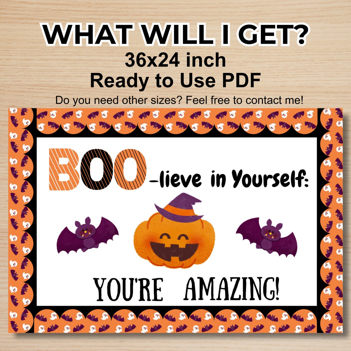Halloween Bulletin Board Kit Fall Themed Bulletin Board Decor Set Ready ...