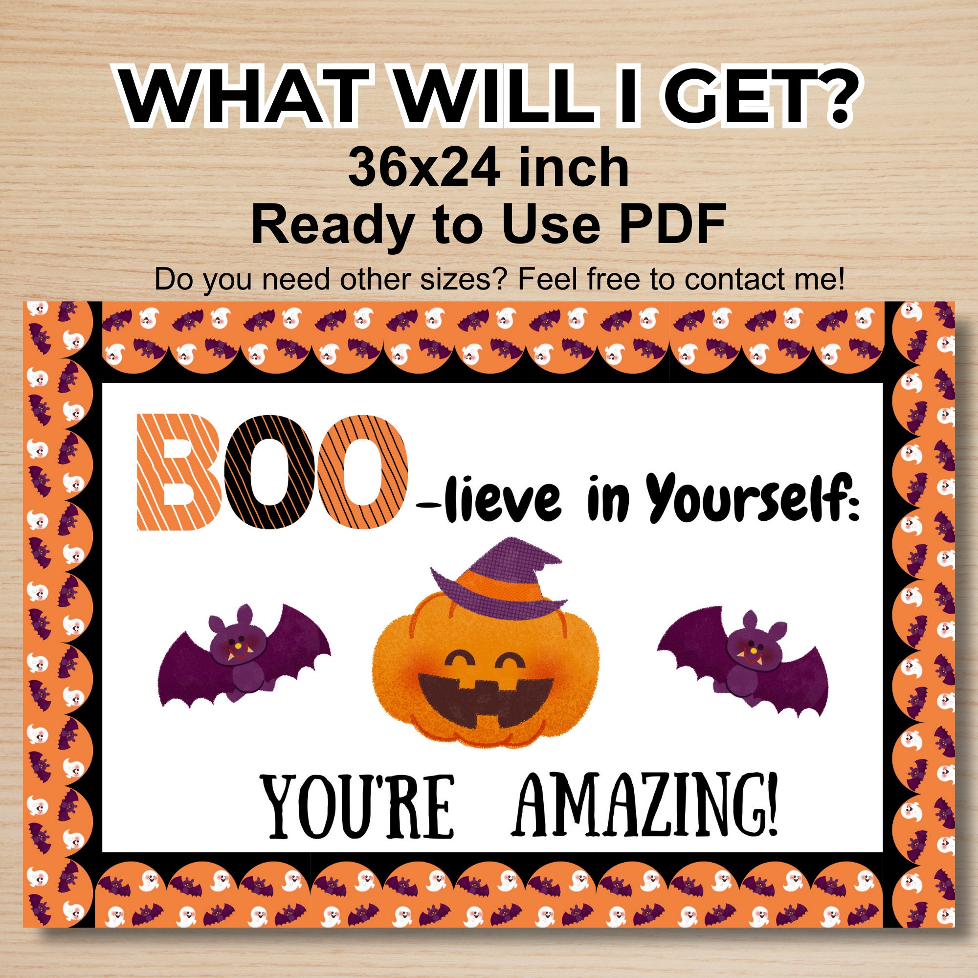 Halloween Bulletin Board Kit Fall Themed Bulletin Board Decor Set Ready ...