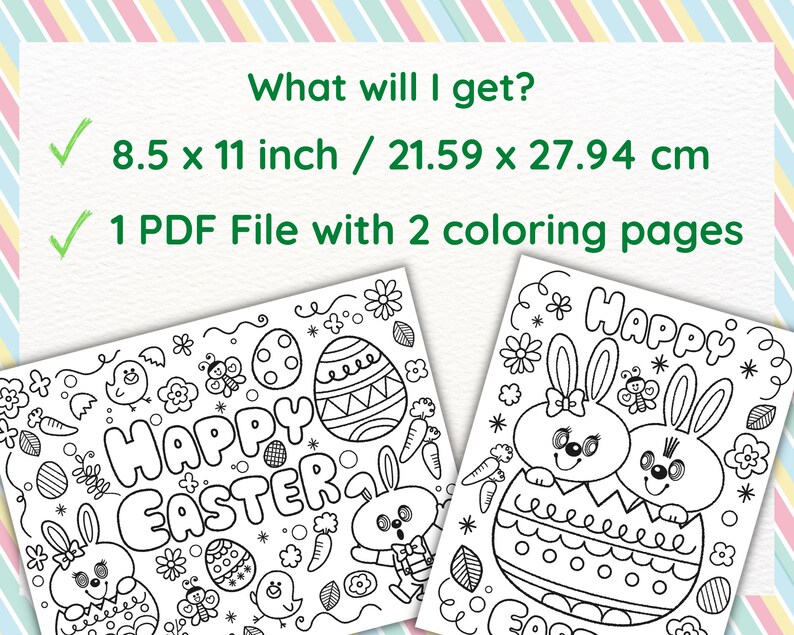 Easter Coloring Pages for Easter Activity Sheet for Kids Easter ...