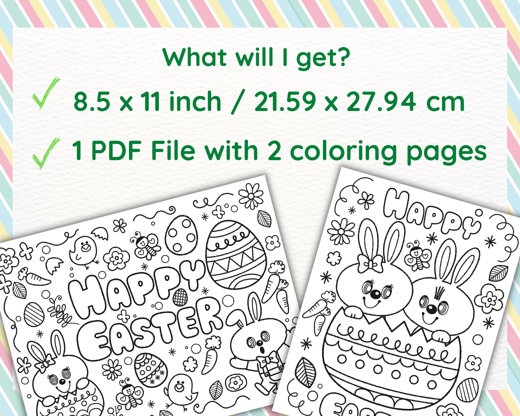 Easter Coloring Pages for Easter Activity Sheet for Kids Easter ...