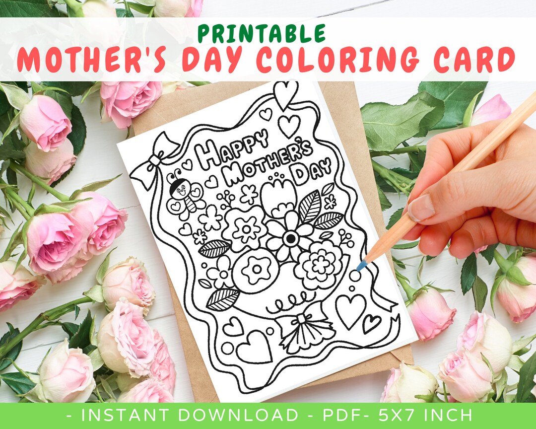 Coloring Happy Mother's Day Crafts From Kids Mothers Day Activity DIY ...