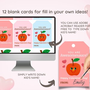 Kids Valentine's Day Gift Tag for Classroom Valentines | Applesauce ...