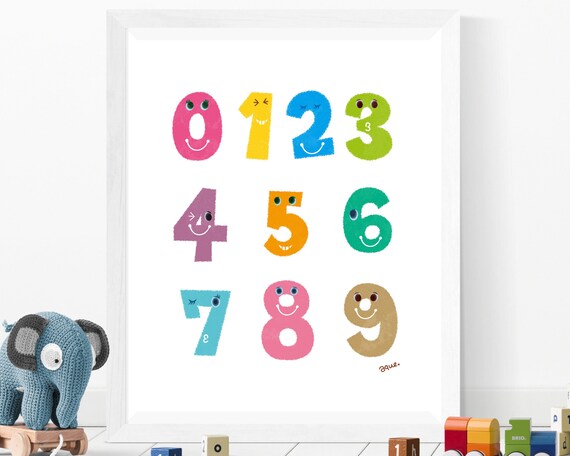 Colorful Numbers Posters for Kids Bedroom and Classrooms | Etsy