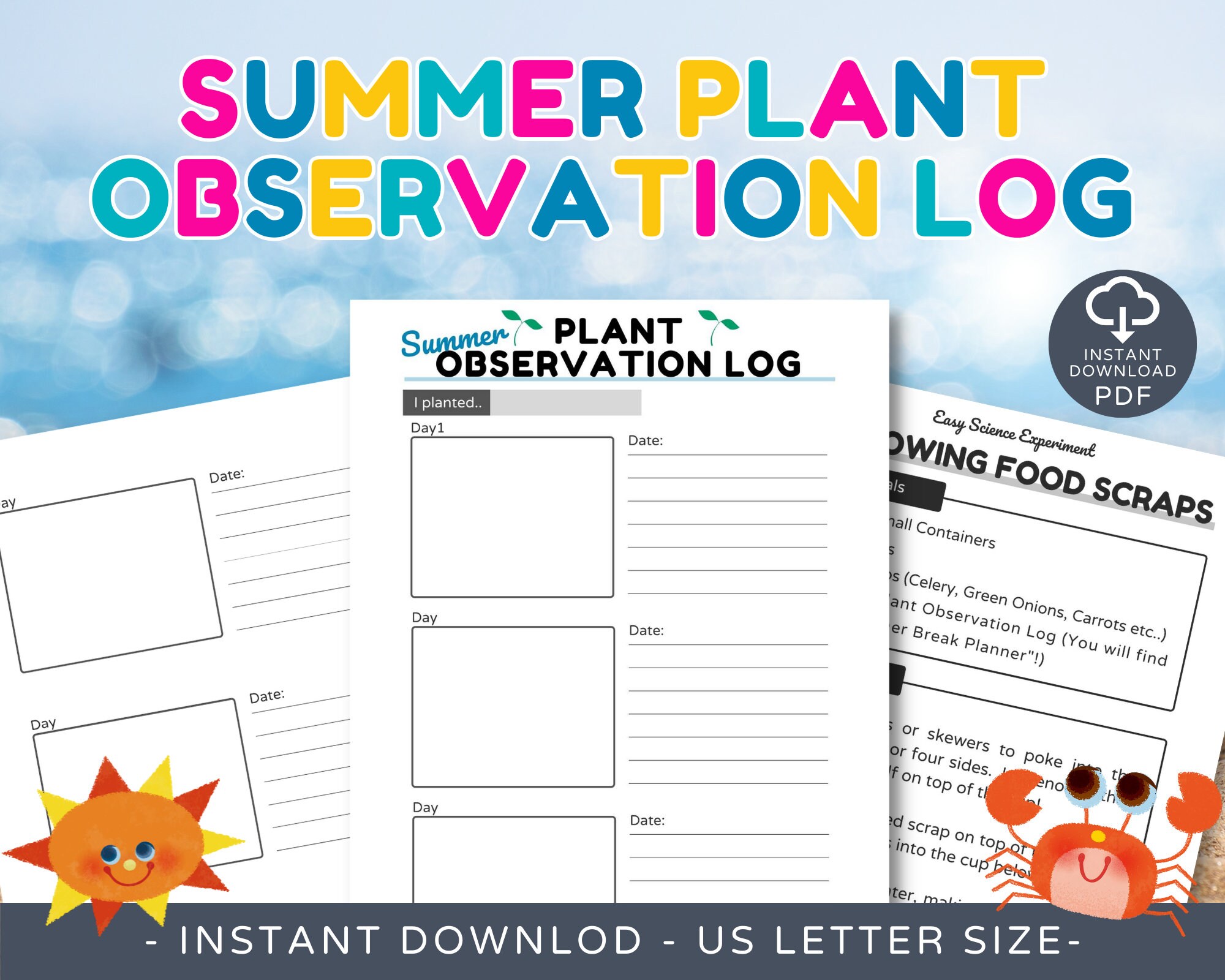 Printable Summer Plant Observation for Kids 2022 With | Etsy