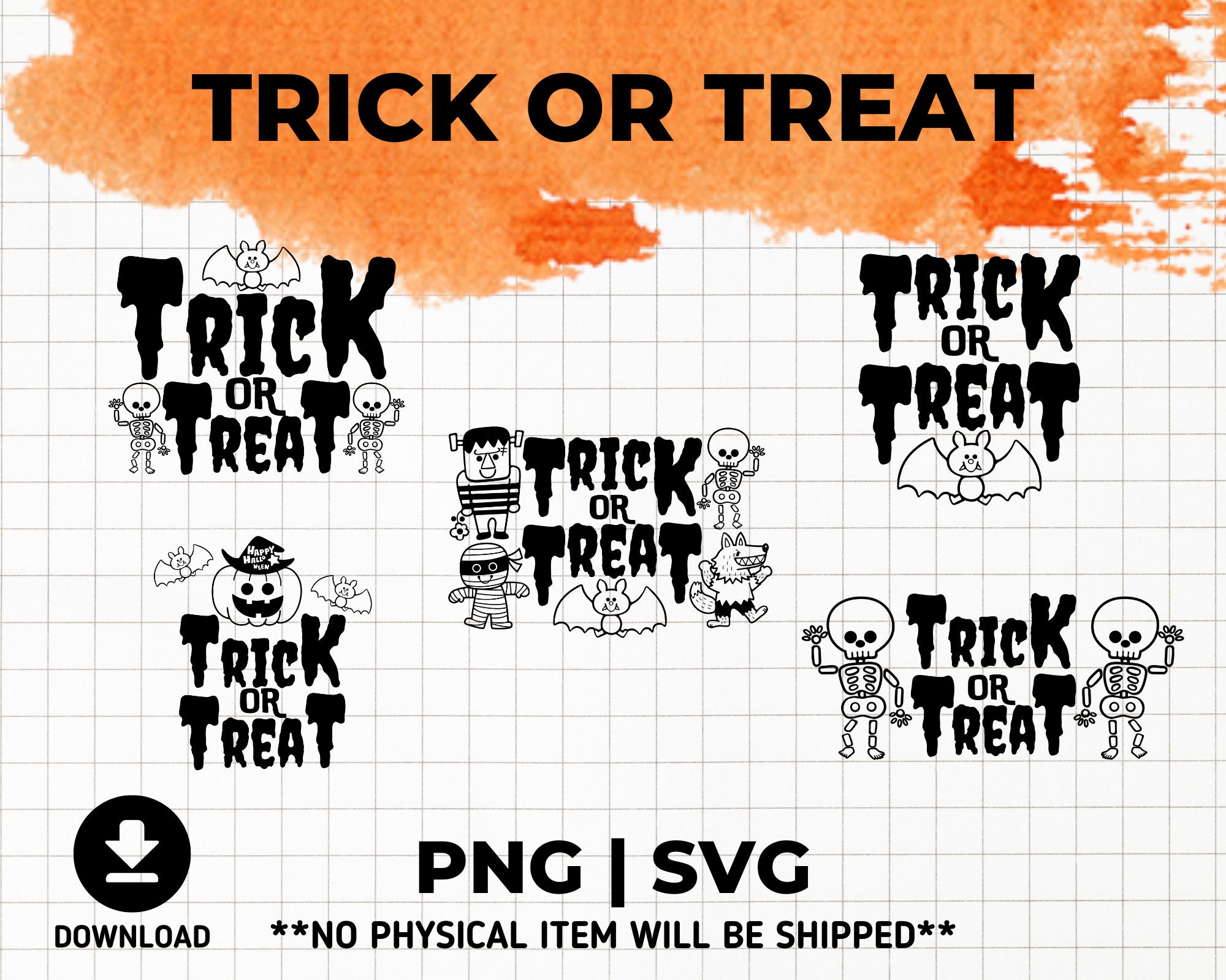 Trick or Treat SVG Bundle for Trick or Treat Bag Trick or - Etsy