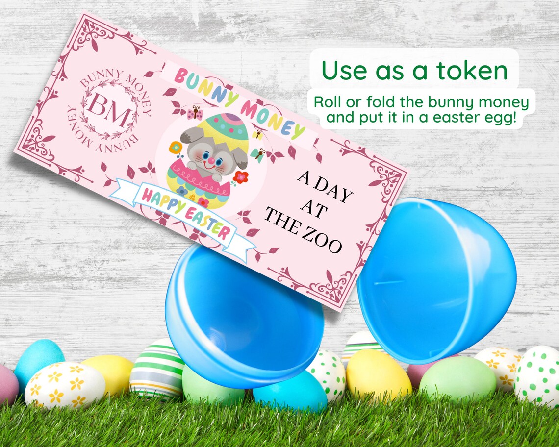 Printable Easter Egg Tokens Easter Coupon Easter Egg Fillers Bunny ...