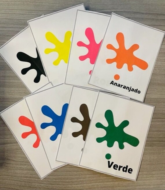 Spanish Colors Flashcards/ Tarjetas De Colores En Español | Etsy