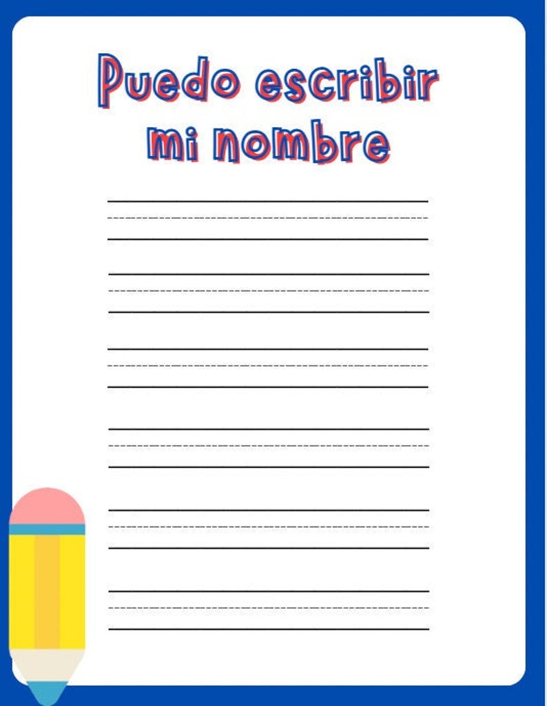 Puedo Escribir Mi Nombre- Worksheet !! - Etsy