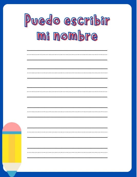Puedo Escribir Mi Nombre- Worksheet !! - Etsy