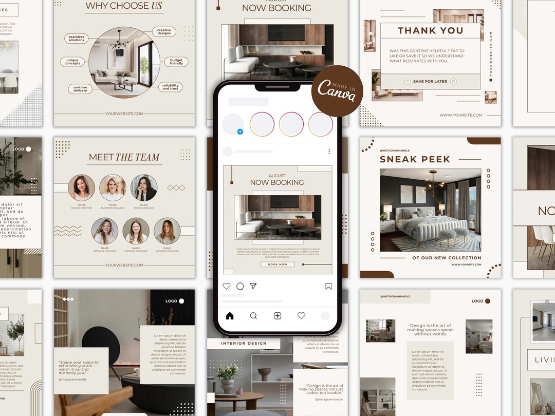 Interior Design Instagram Templates, Instagram Templates for Interior ...
