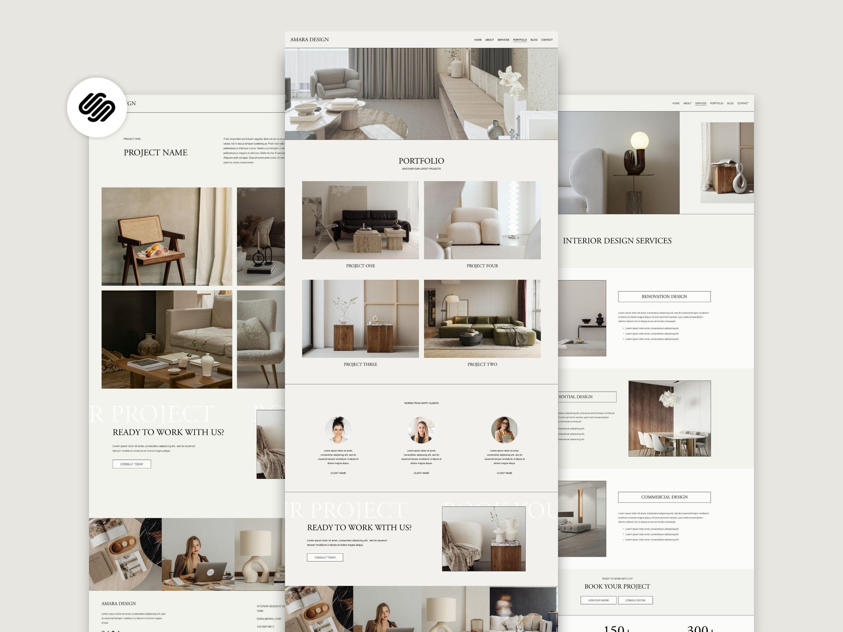 Squarespace Template for Interior Designers, Squarespace 7.1 Interior ...