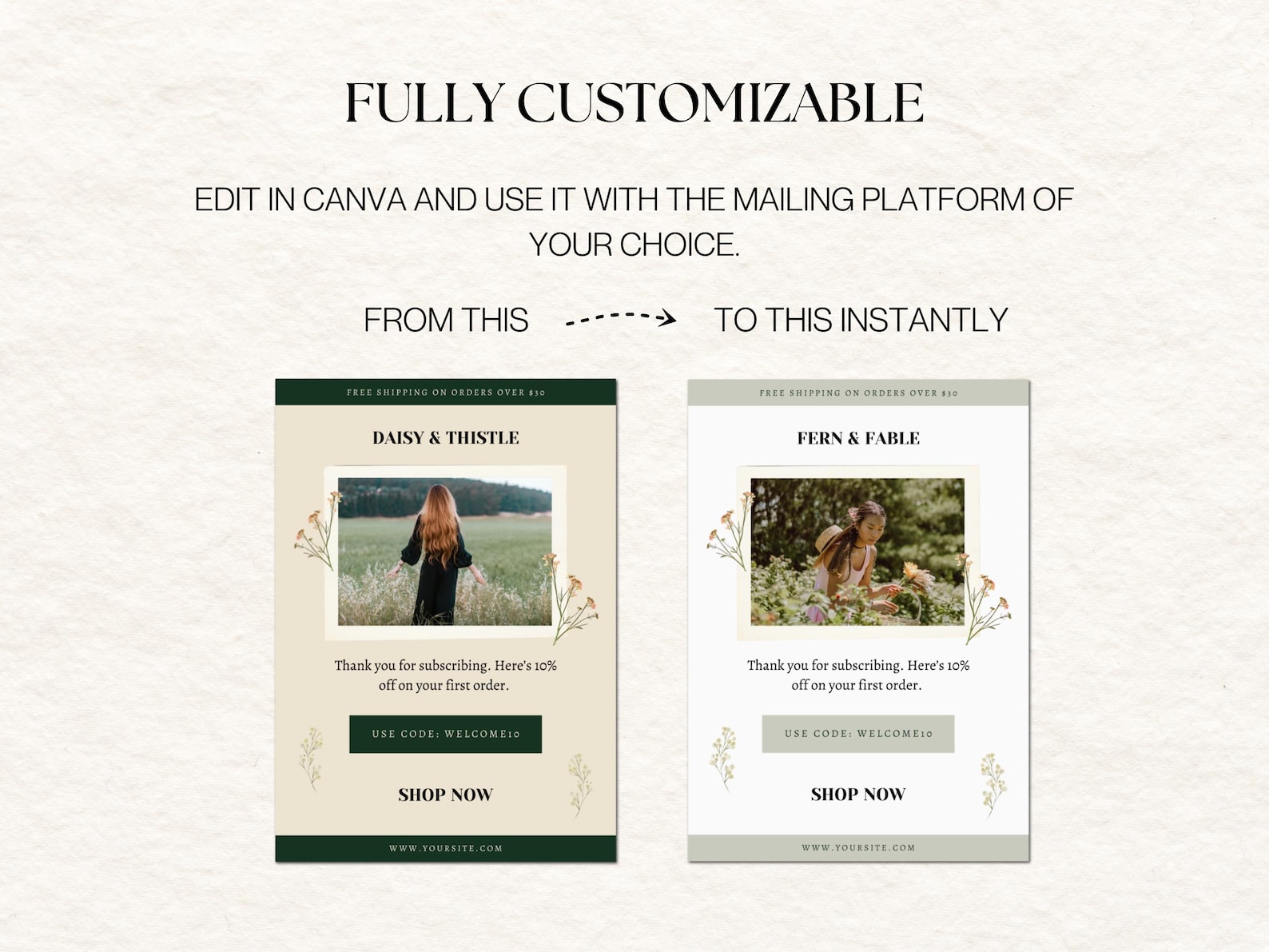 Email Marketing Templates, Canva Newsletter Template, Mailing List ...