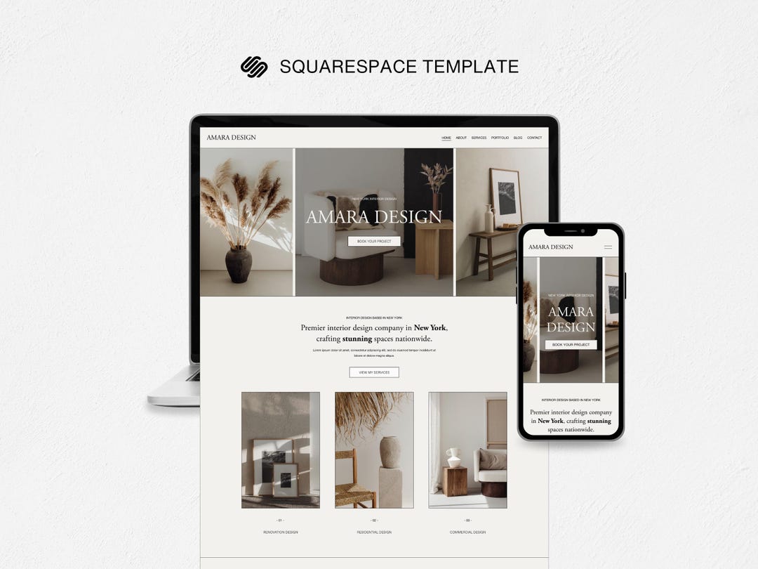 Squarespace Template for Interior Designers, Squarespace 7.1 Interior ...