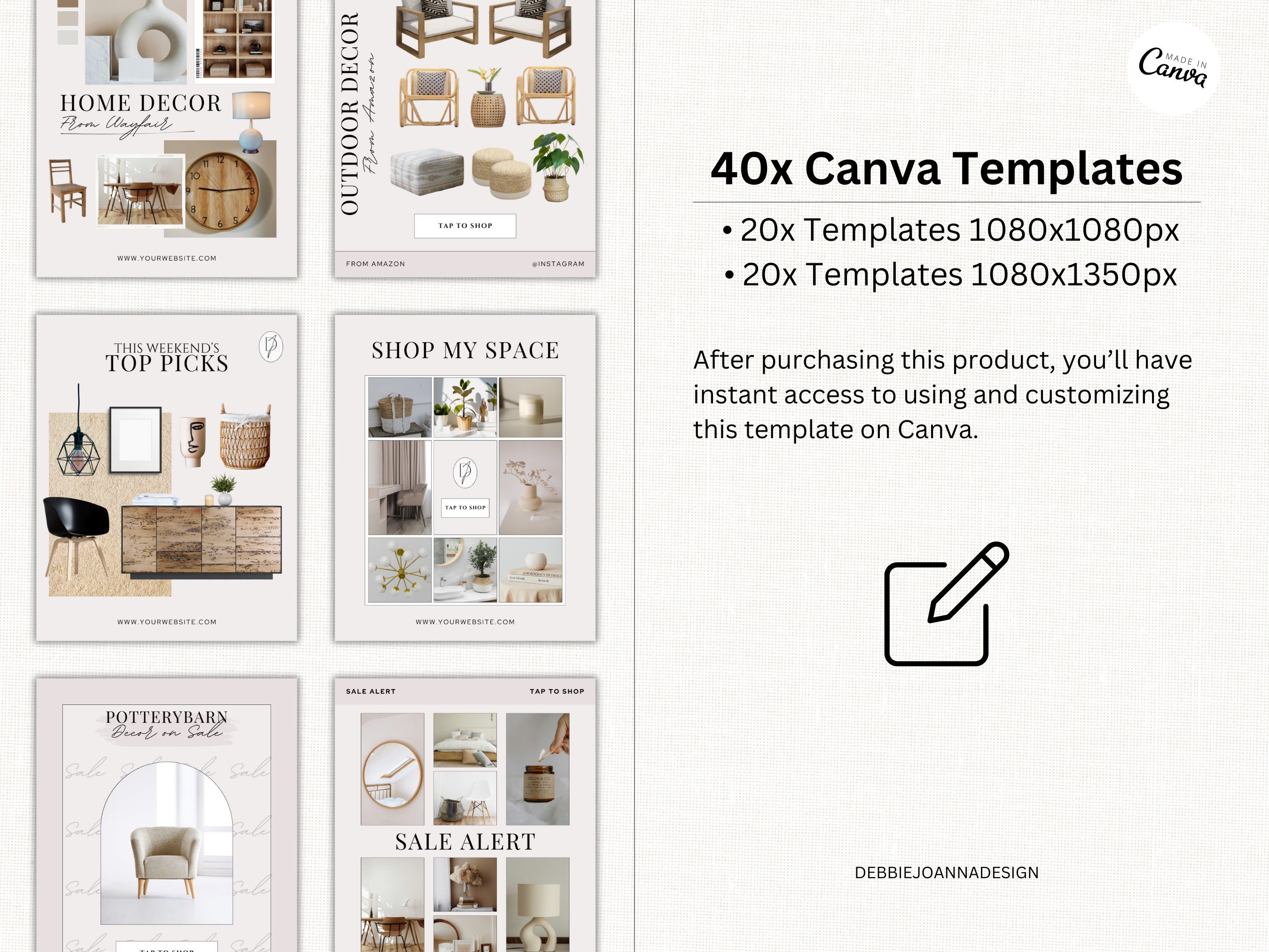 LTK Home Decor Template, Social Media Template, Interior Design ...