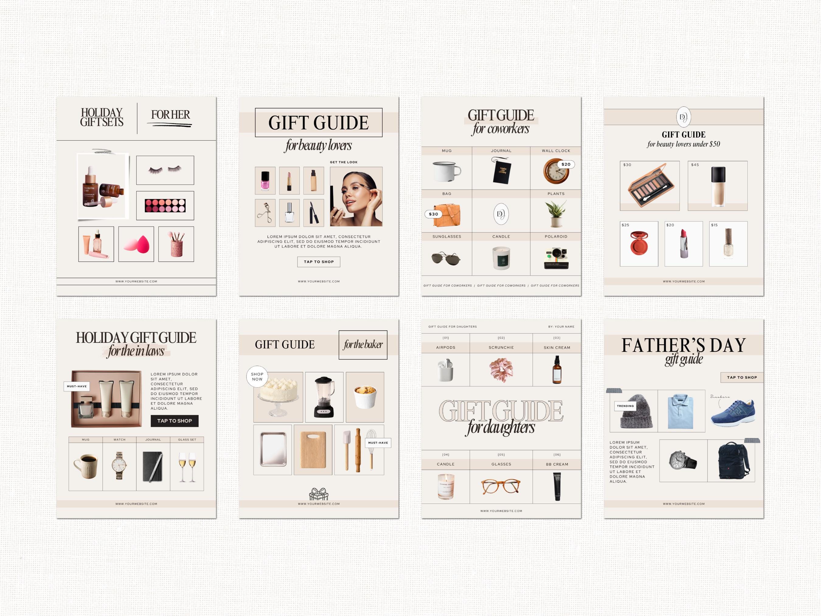 LTK Gift Guide Template, Social Media Template, Gift Guide Pin Template ...