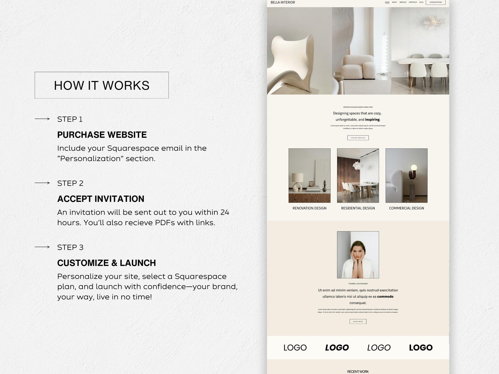 Squarespace Template for Interior Designers, Squarespace 7.1 Interior ...