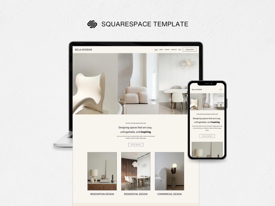 Squarespace Template for Interior Designers, Squarespace 7.1 Interior ...