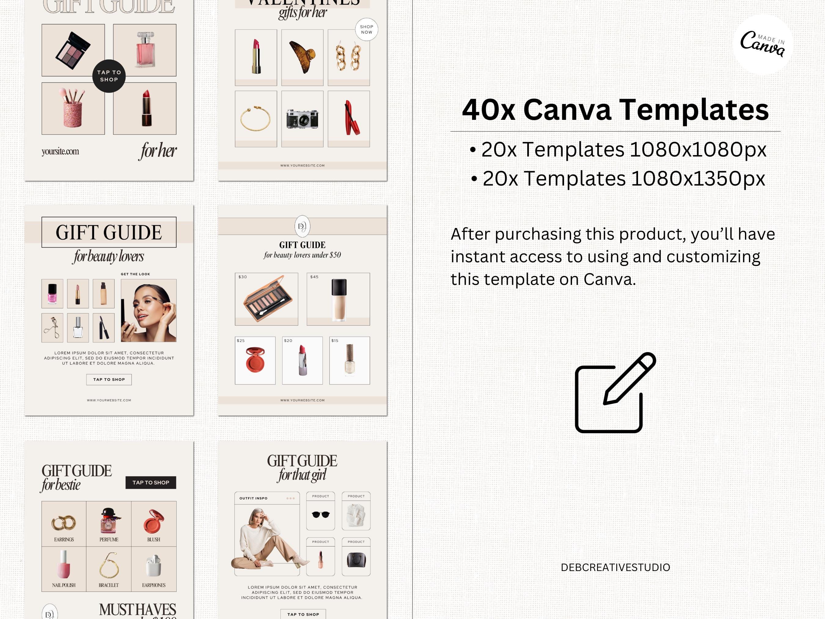 LTK Gift Guide Template, Social Media Template, Gift Guide Pin Template ...