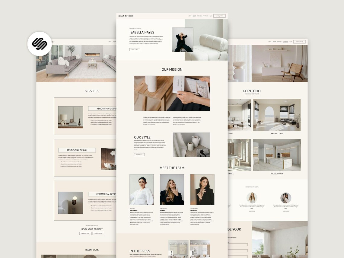 Squarespace Template for Interior Designers, Squarespace 7.1 Interior ...