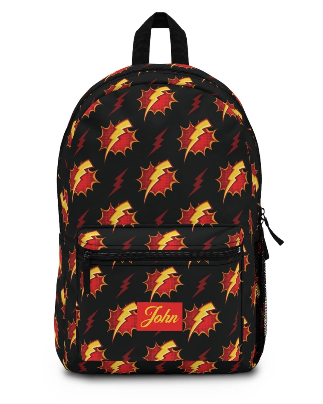 Personalized Comic Lightening Bolt Backpack - Adjustable Straps - 3 ...