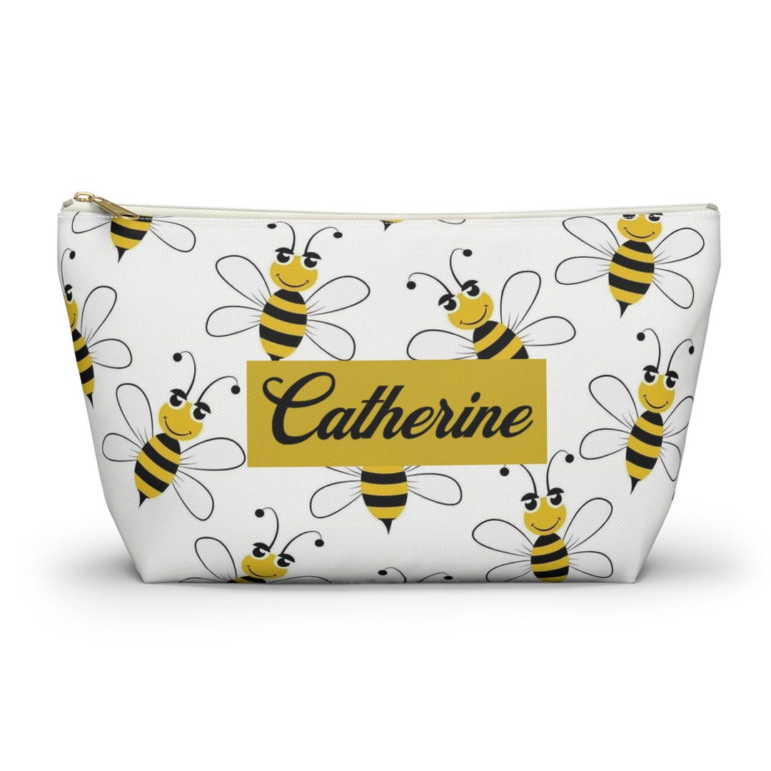 Honey Bee Makeup Bag - Personalized Makeup Bag - Bee Gift - Cute Makeup ...