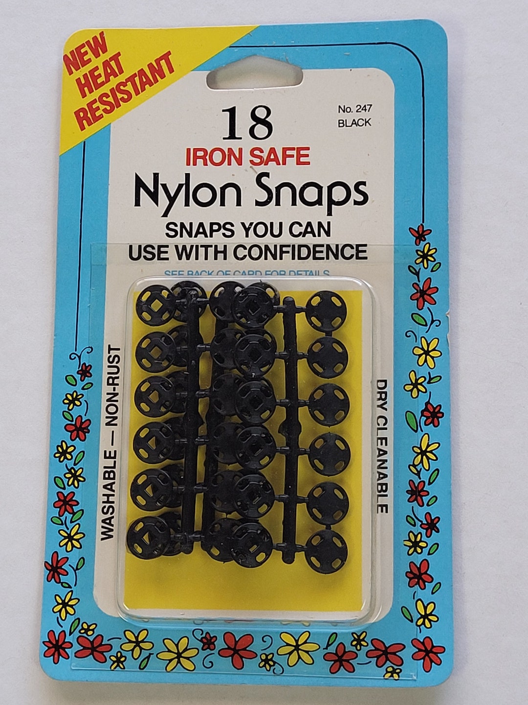 Collins 18 Iron Safe Nylon Snaps, Black, 5/16", Heat Resistant ...