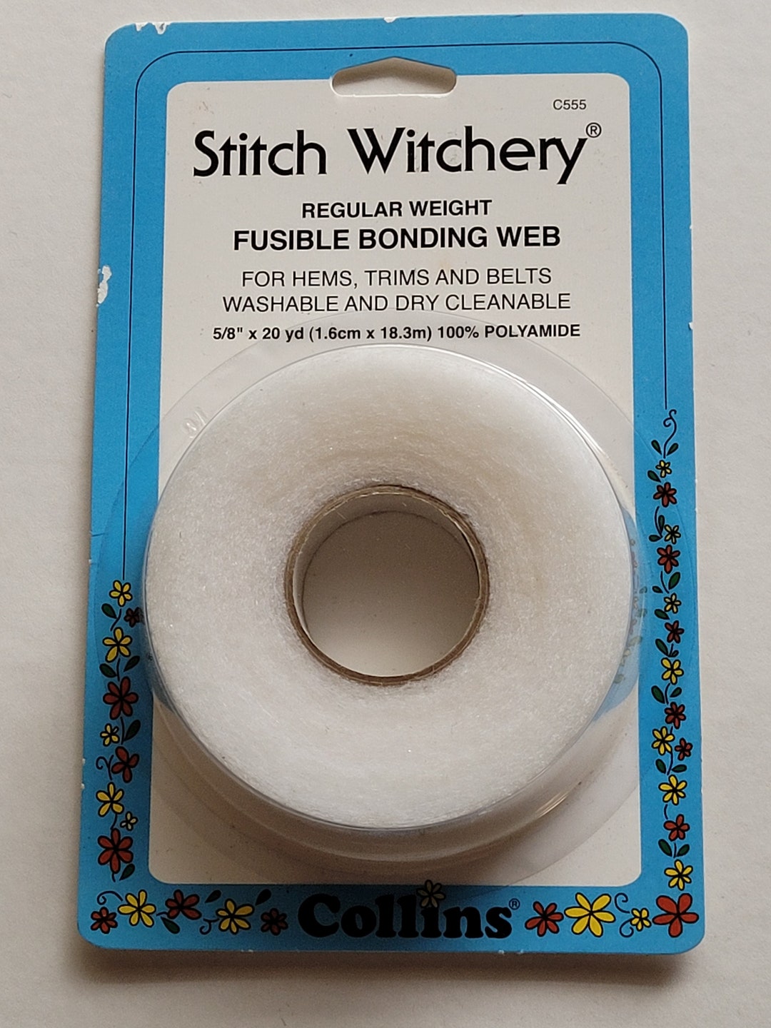 Collins(now Prym-dritz) Stitch Witchery-5/8" X 20 Yards. Made in the ...