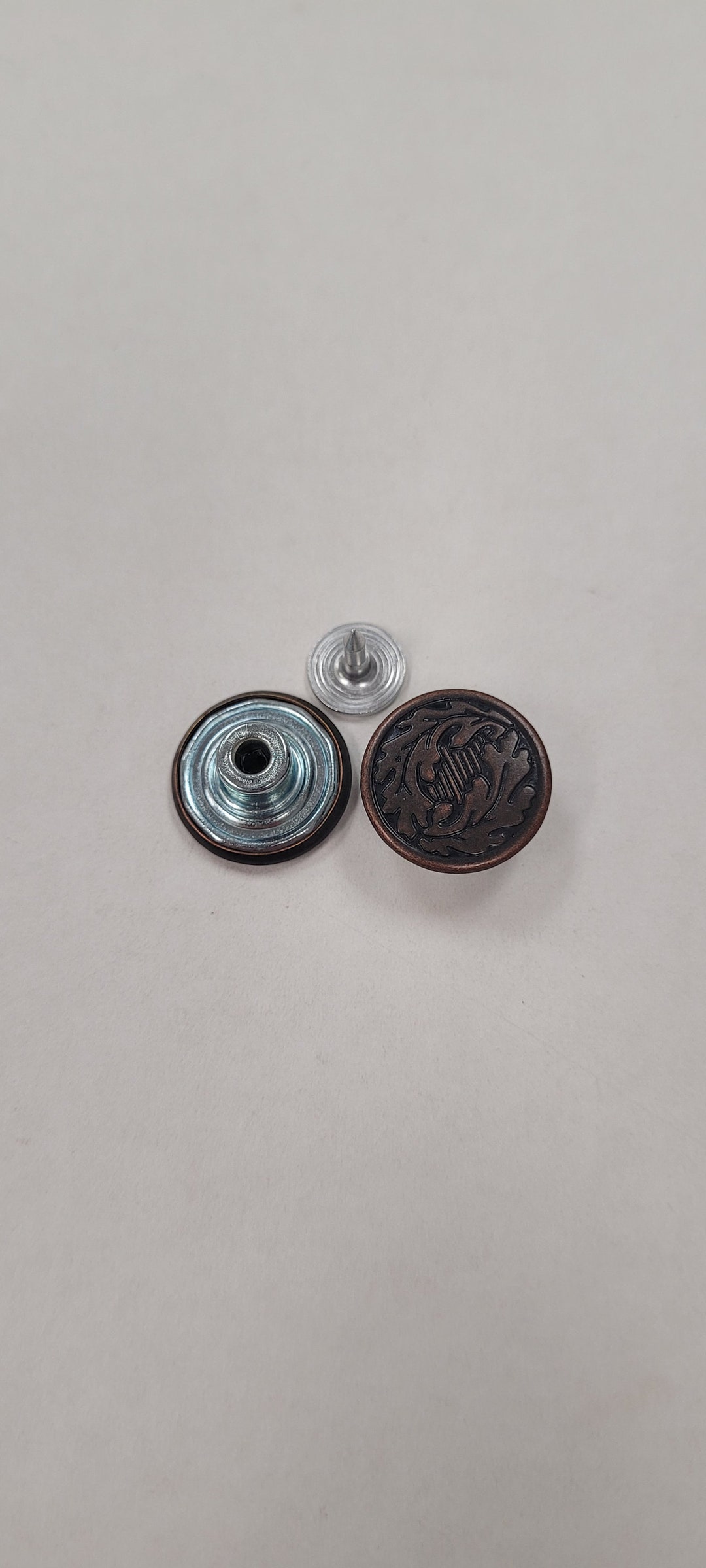 Jean Tack Button & Tack. Made in USA by Scovill Fasteners. Ant Copper ...