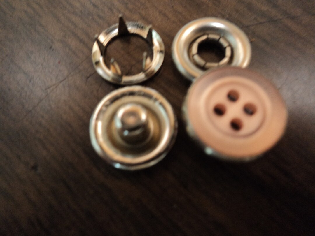 PINK Button Look Poly Pearl Snap Fastener-4 Part Snap-size 18 7/16 ...