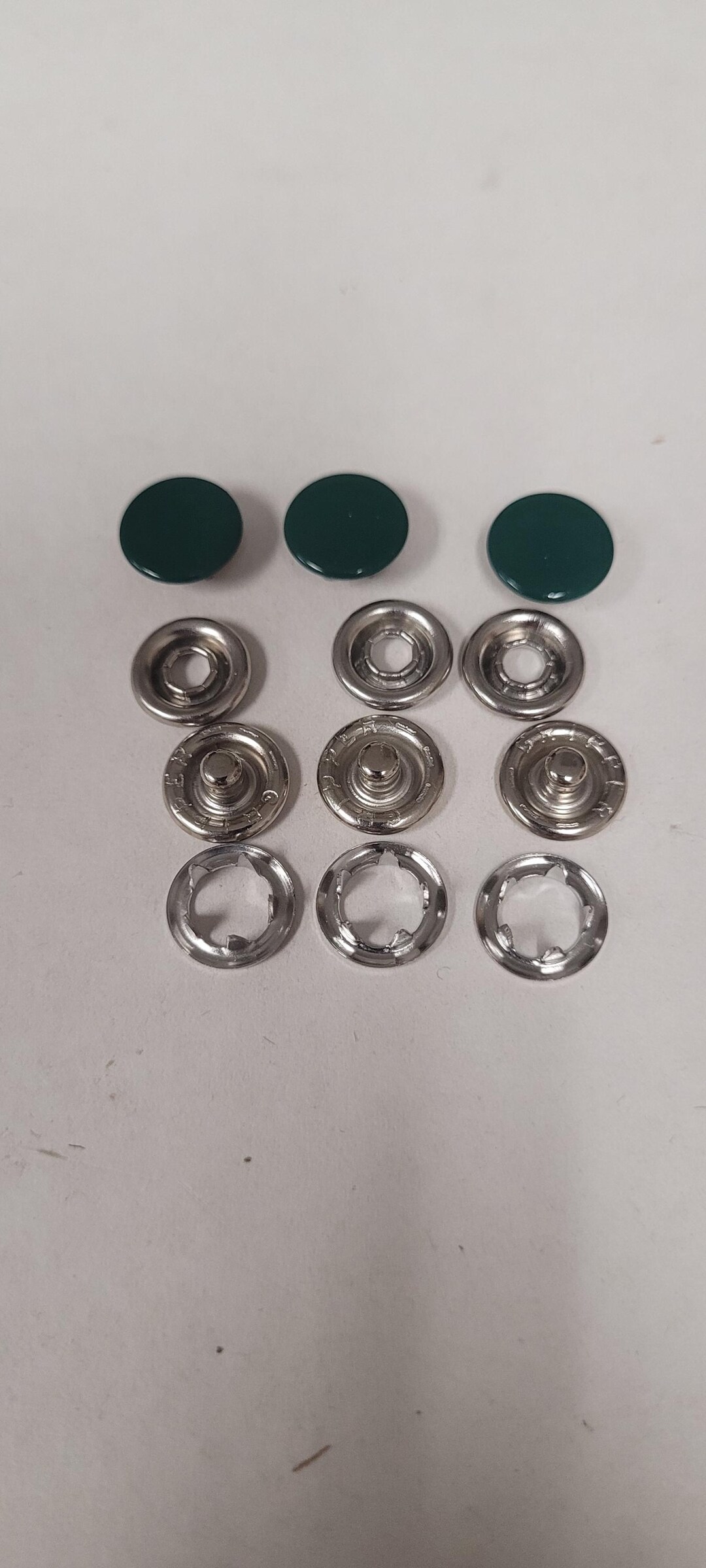 1 Dozen(12 Pcs)complete Sets-size 15(9mm) Metal Snaps-hunter Green ...