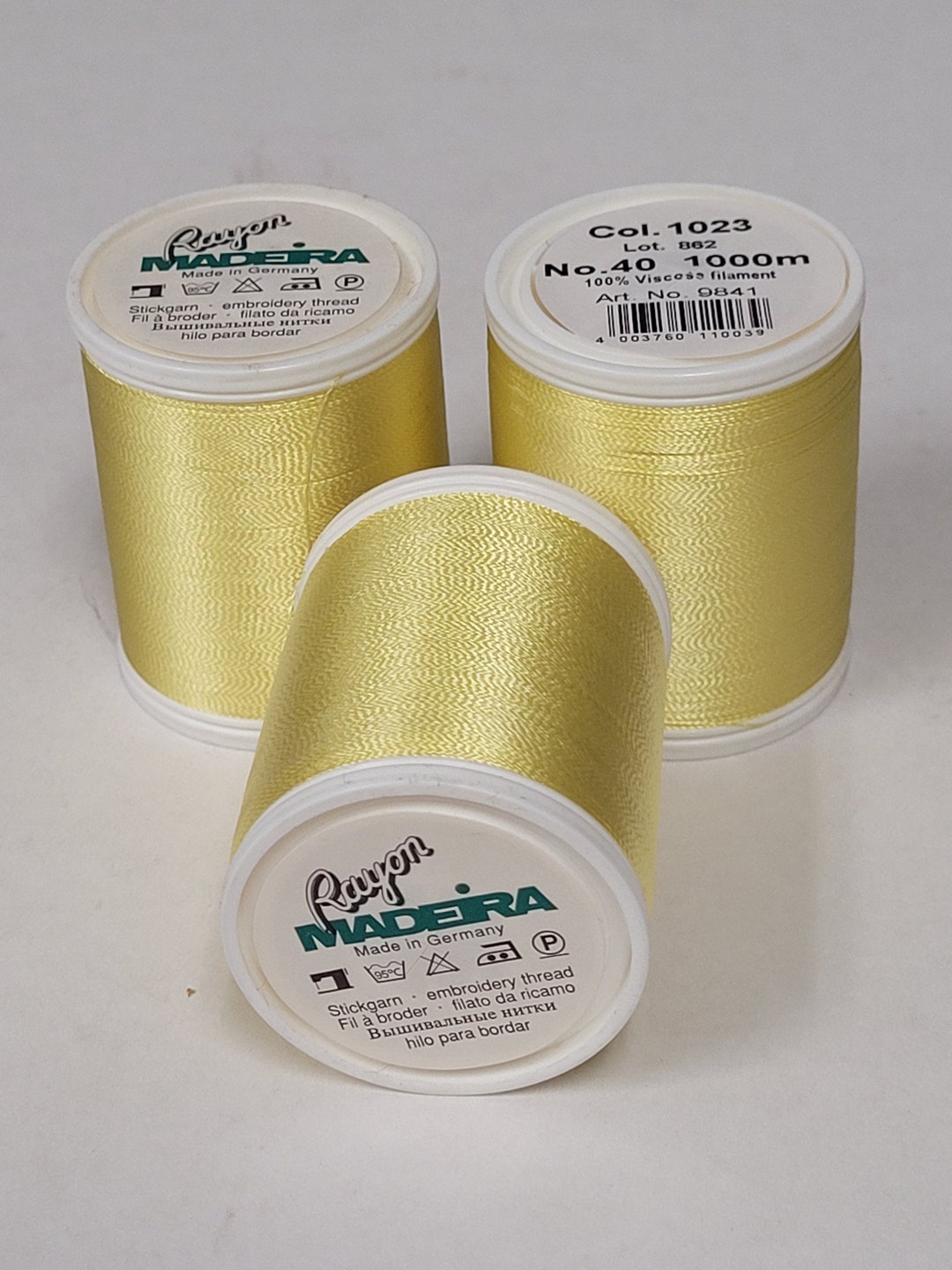 Madeira Embroidery Thread, #40 Rayon. 1100 Yd Spool. #1023 Lemon - Etsy