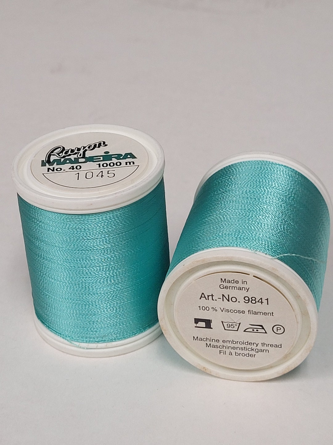 Madeira Embroidery Thread, #40 Rayon. 1100 Yd Spool. #1045 BLUE GREEN ...