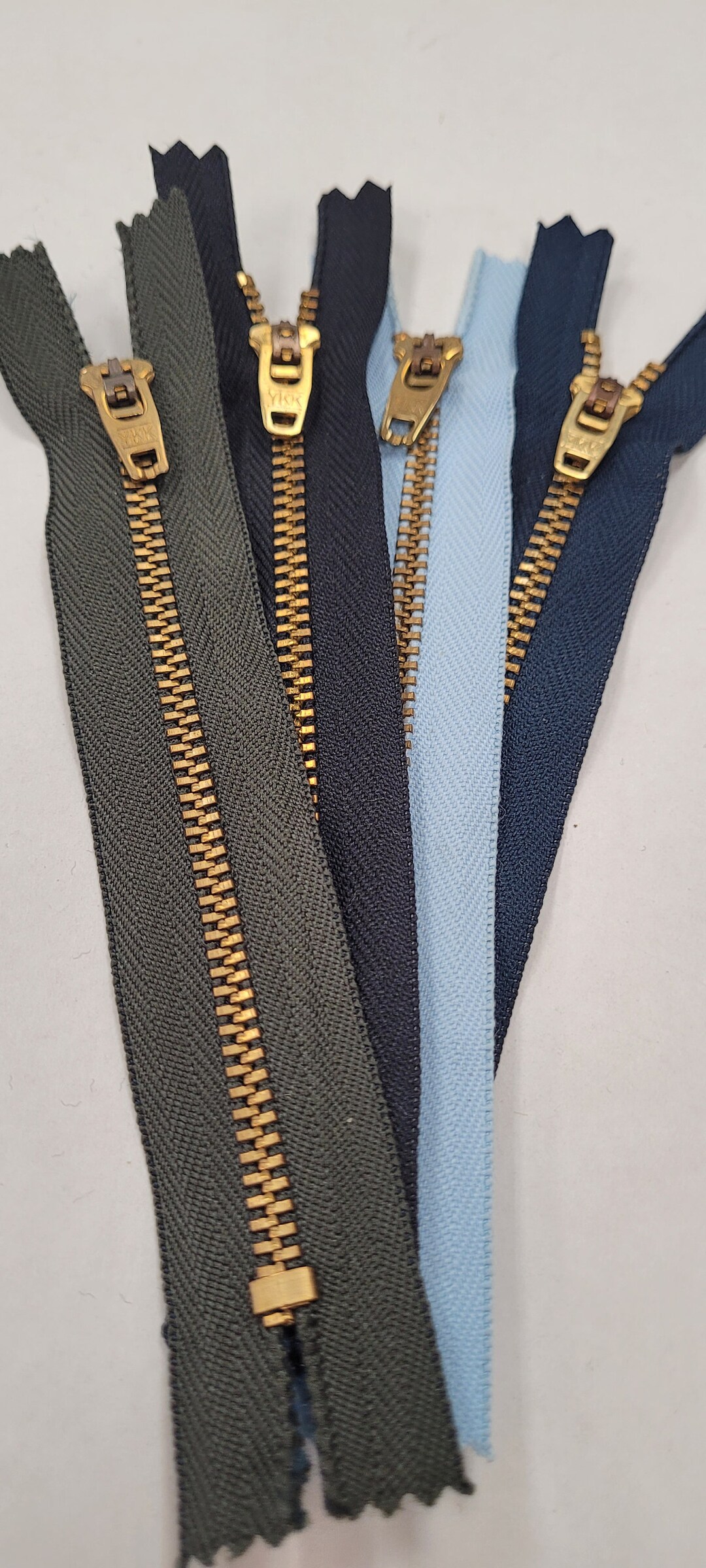 YKK® #4.5, 9" Heavy Duty Brass Jean Zippers-open Top, Closed Bottom ...