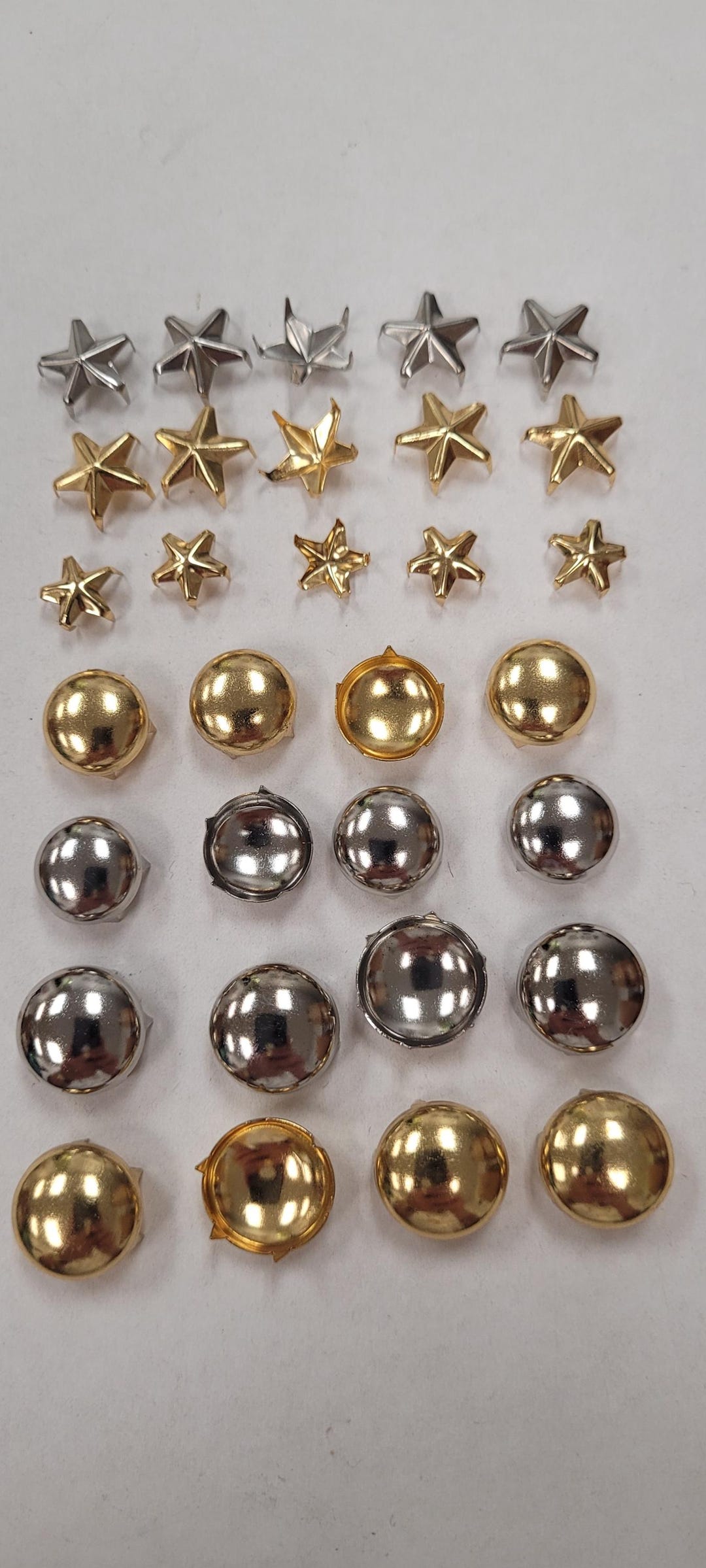 Half Ball & Star Nailheads/studs With Prongs, Made in the U.S. - Etsy