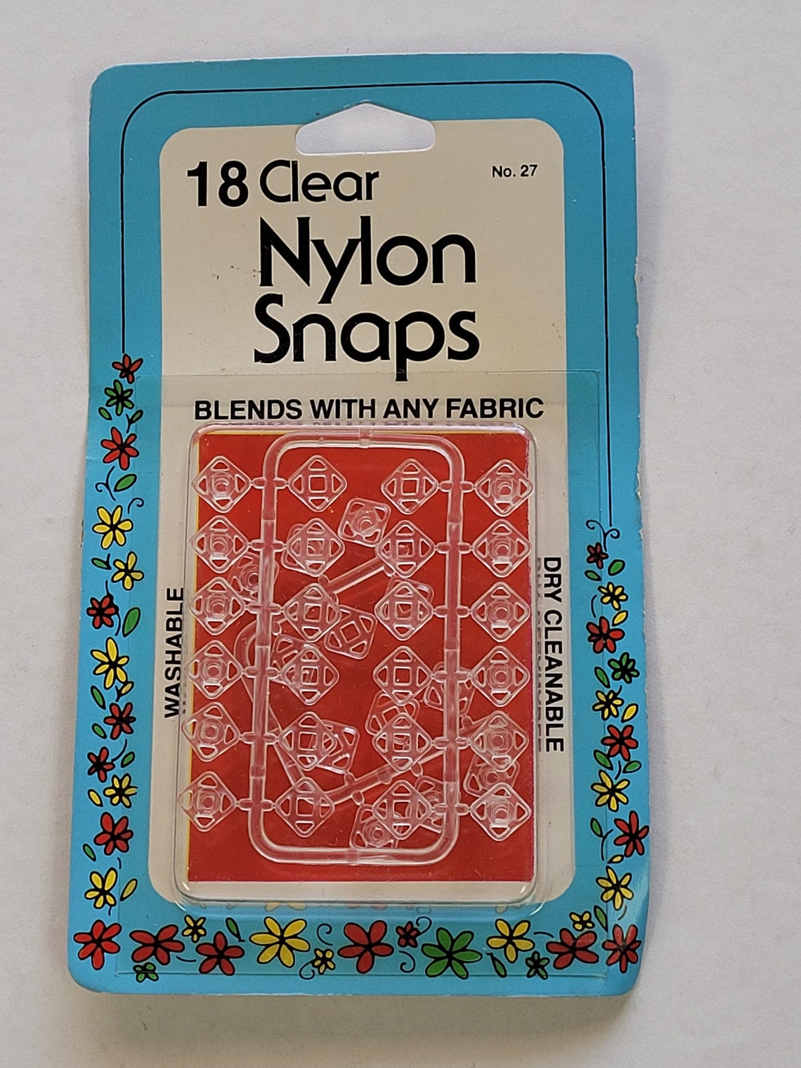 Collins 18 Clear Nylon Snaps, 1/4", Blends With Any Fabric. Washable ...