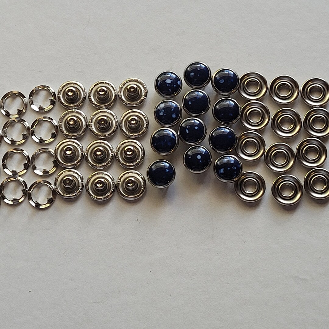 Western Urea Pearl Snap, Navy With White Specs-size 16(3/8" Diameter)1 ...