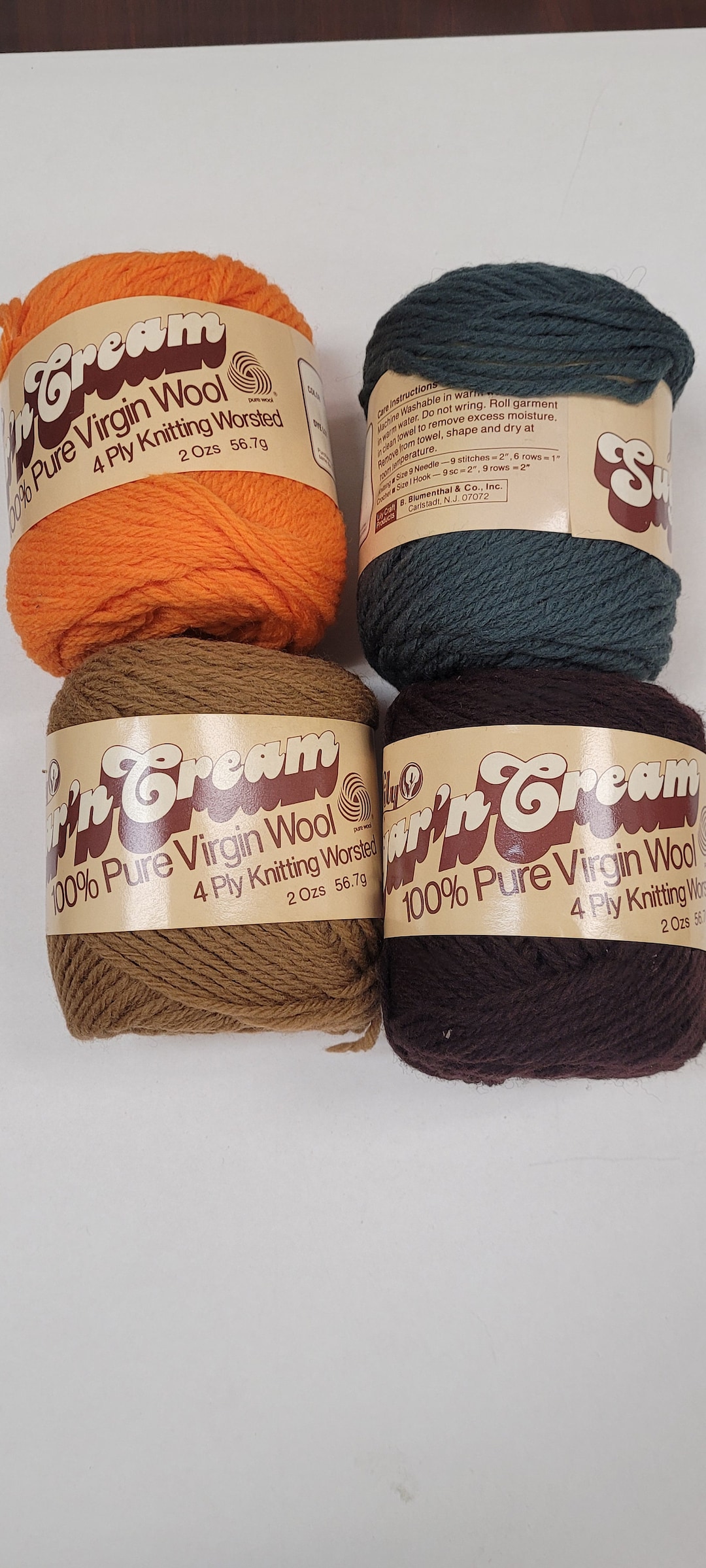 Lily Sugar 'n Cream Wool Yard-4 Ply-100% Virgin Wool Fashion Yarn-2 ...