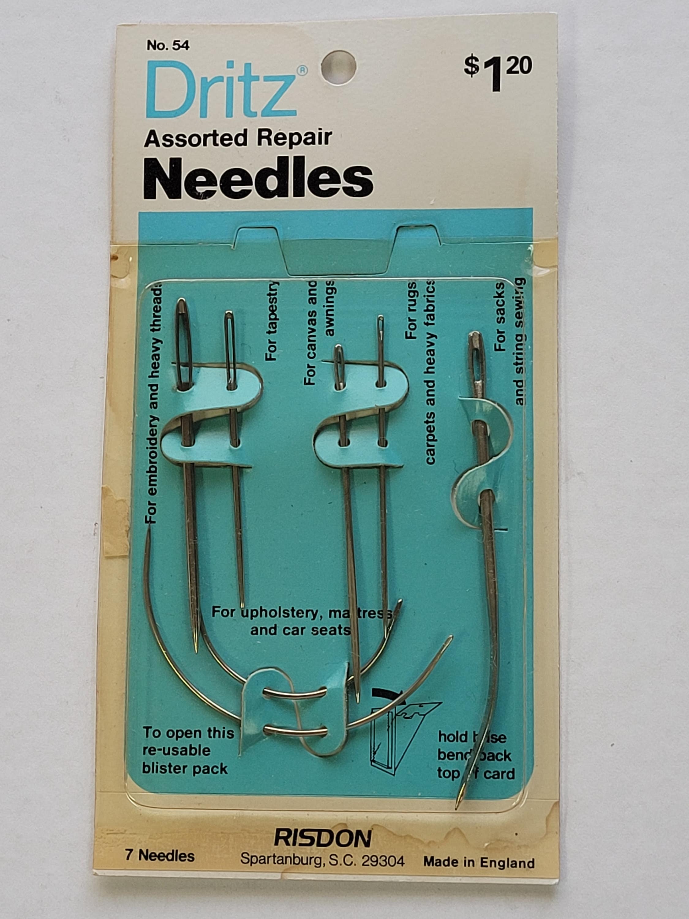 Dritz® Assorted Repair Needles. Made in England. - Etsy