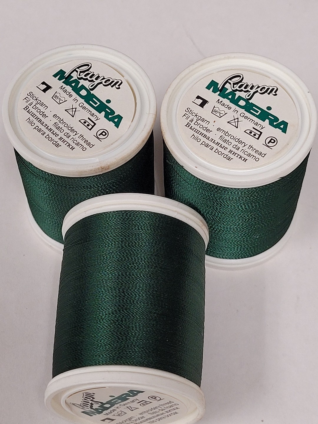 Madeira Embroidery Thread, #40 Rayon. 1100 Yd Spool. #1103 Pine Green ...