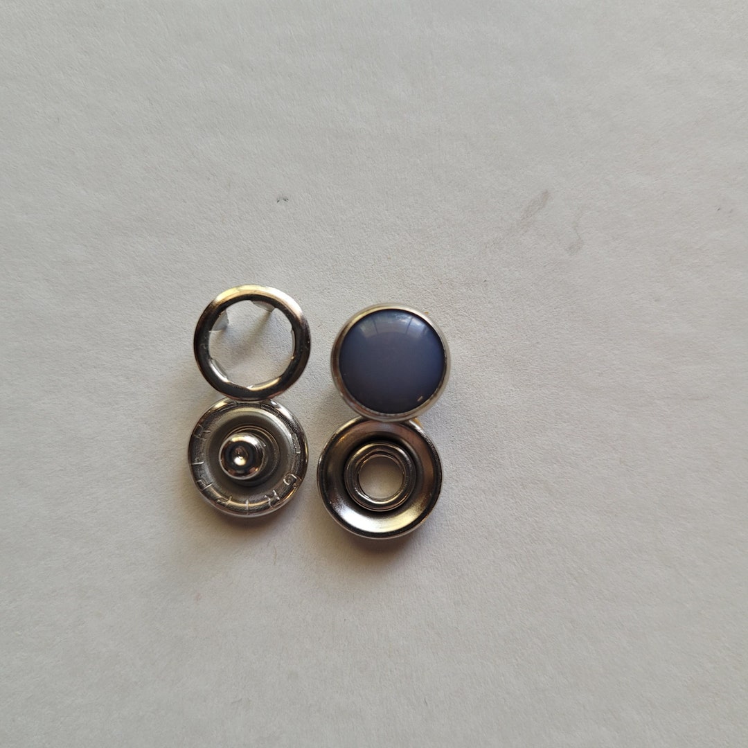 1 Dozen(12 Pcs)complete Sets-western Urea Pearl Dark-blue Snap-size 16 ...