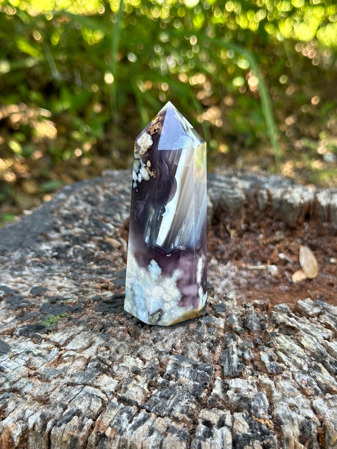 Banded Blue Flower Agate Tower - Etsy