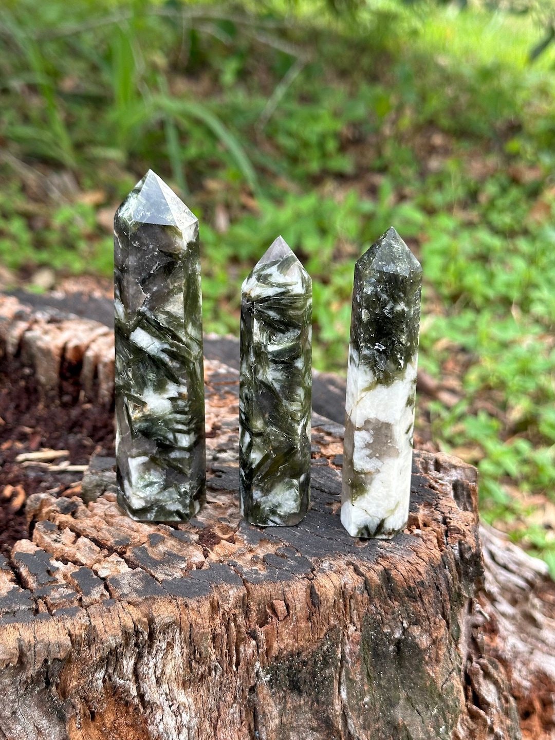 Green Mica Towers - Etsy