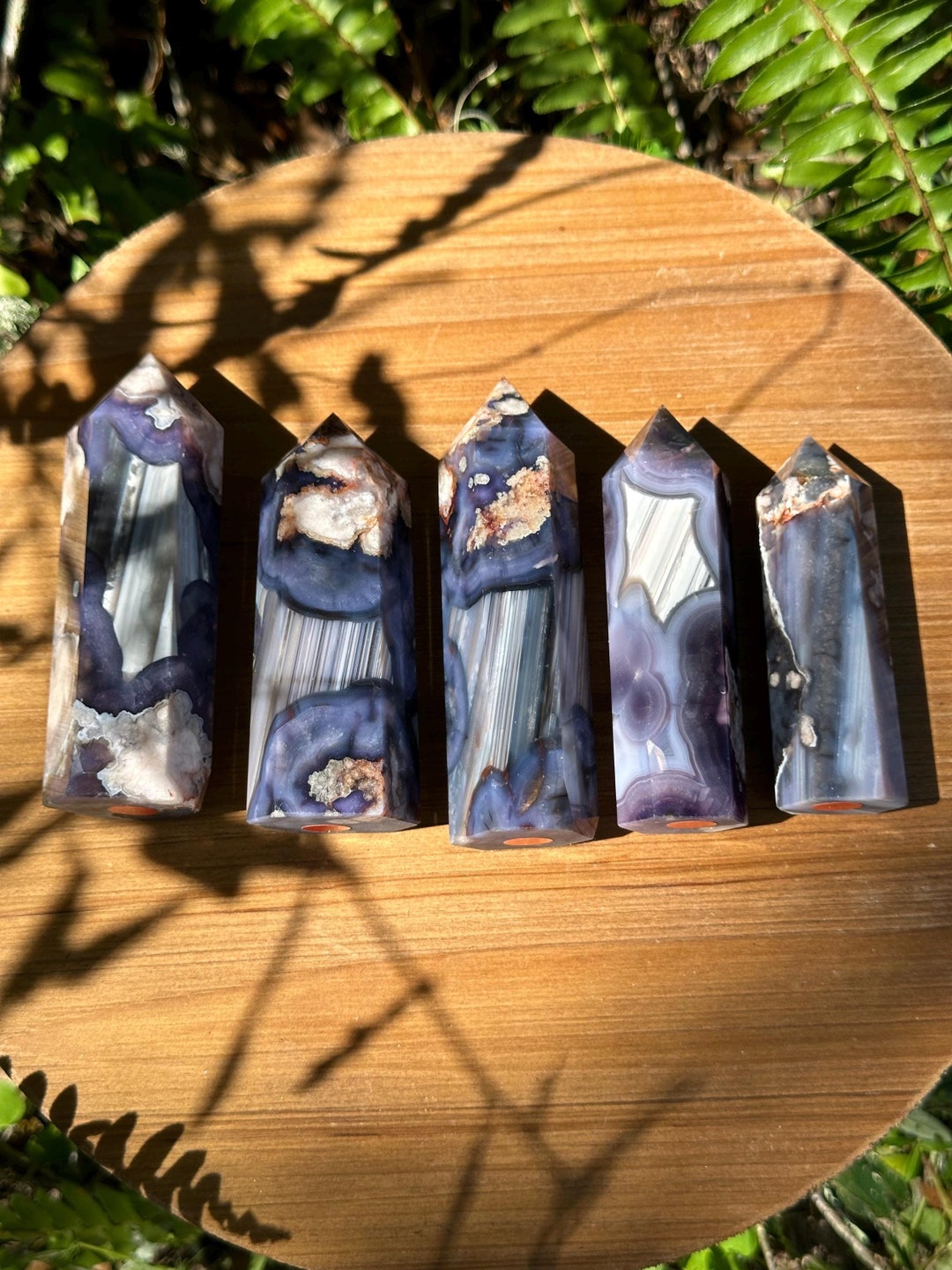 Blue Flower Agate Towers - Etsy